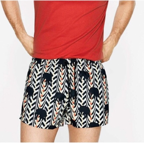 Zara | Swim | Zara Man Elephant Print Swim Trunks Xl | Poshmark